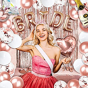 PARTY SPOT! 131 PCS Rose Gold Bachelorette Party Decorations Kit for Girls Women, Bridal Shower Decorations Set, Balloons, Plates Cups Straws for Guests