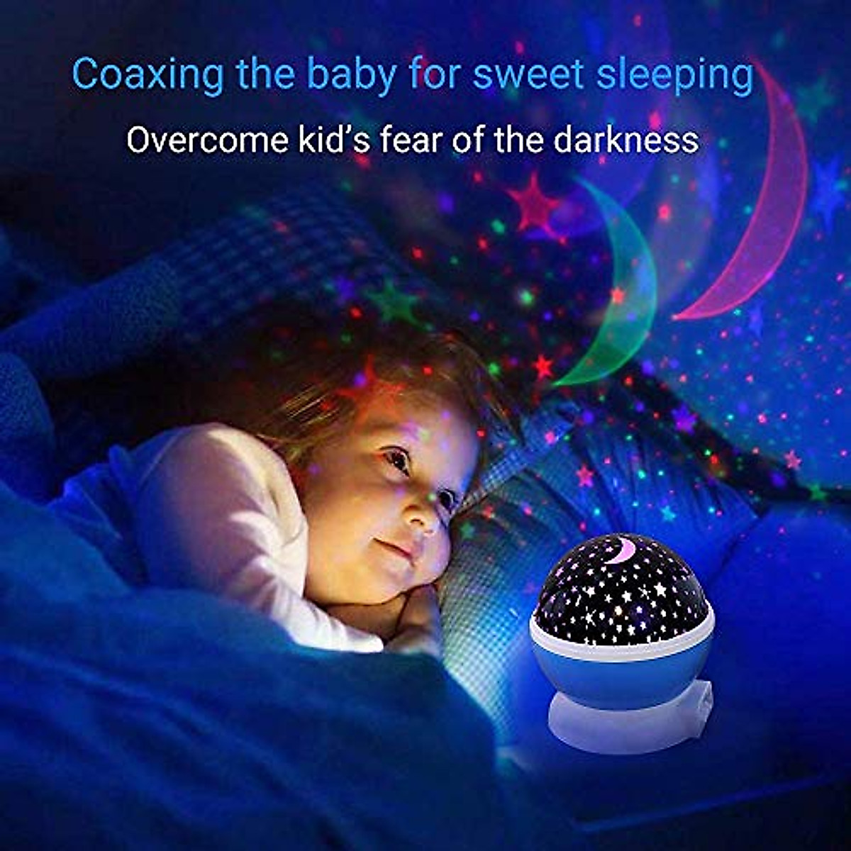 Elecstars Kids Gifts Night Lighting Lamp Light up Your Bedroom with This Moon, Star,Sky Romantic - Best Gift for Men Women Teens Kids Children Sleeping Aid.