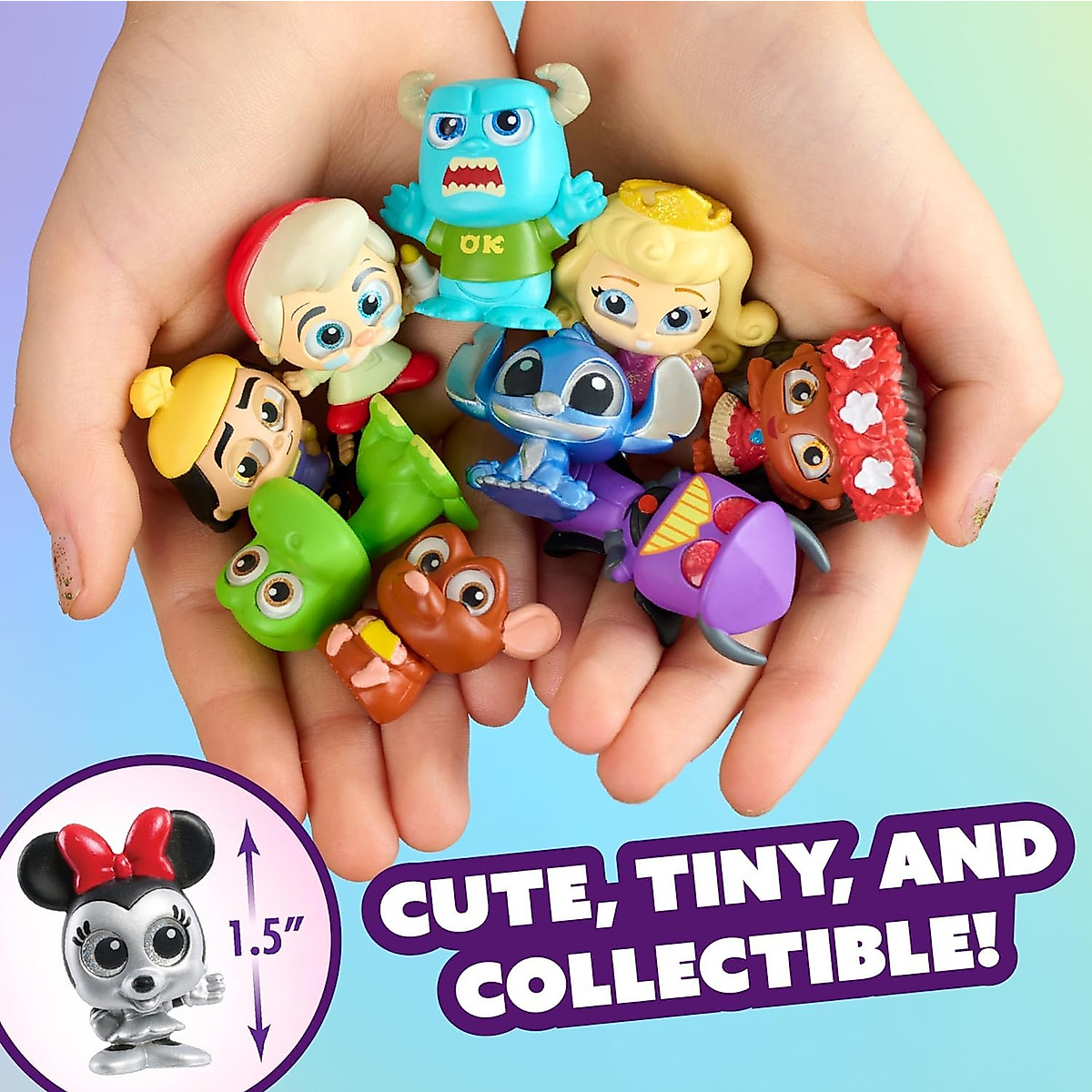 Disney Doorables Mega Pack - Bundle of 3 Disney Doorables Mini Peek Figures for Kids and Adults Plus Palace Pets Stickers | Disney Collectibles Toys