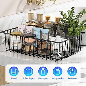 12 Pack Extra Large Wire Storage Baskets for Organizing, Pantry Organization Bins Cabinets - Metal Basket Kitchen, Laundry