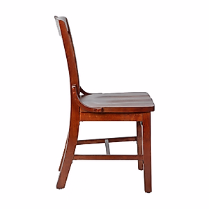 EMMA + OLIVER School House Back Mahogany Wood Chair