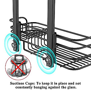 Nieifi Over The Shower Door Caddy Pantry Organizer Rack with Reliable Hooks, Sturdy Rust Proof Hanging Shower Organizer Shelf Basket Storage Rack, Bathroom Shelves Drill Free Extra Large