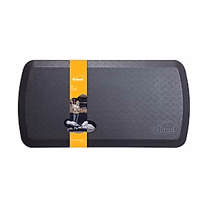 Licloud Anti Fatigue Comfort Floor Mat 20"x32"x3/4" Professional Grade Quality Perfect for Standing Desks, Kitchens, and Laundry - Relieve Feet, Knees, and Back Pain(Black)