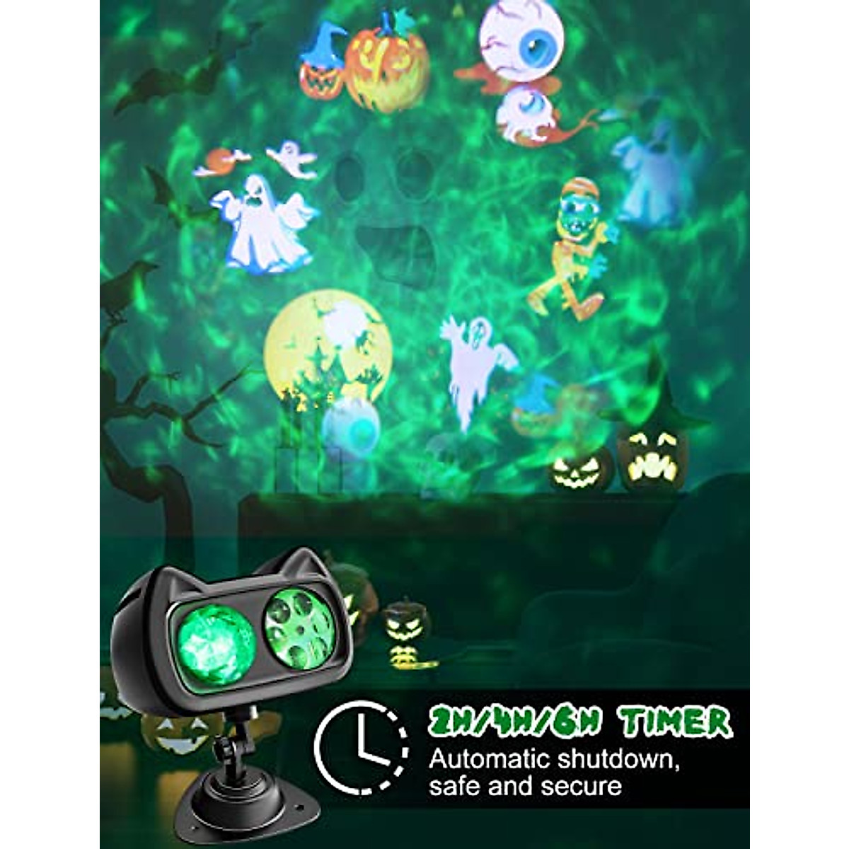 Christmas Projector Lights Outdoor - Holiday Projector Lights Outdoor with 72 Patterns,3D Ocean Wave,Waterproof with Remote Timer for Halloween Christmas Birthday Party Holiday Decorations