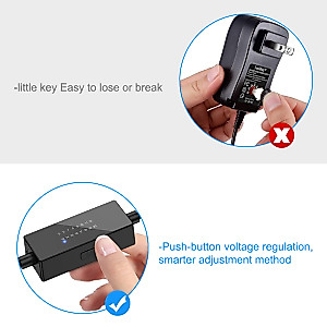 24W Universal Power Supply Multi-Voltage Regulated Switching with 10 Connectors for 3V to 12V Household Electronics, LED Strip Light, External Hard Driver, Adjustable Variable AC/DC Adapter