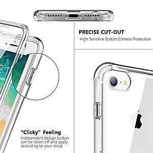 SKYLMW iPhone SE 2022/2020 Case, iPhone 7 Case, iPhone 8 Cover, Built-in Screen Protector Shockproof Dual Layer Protective Hard Plastic & Soft TPU Phone Cases for iPhone SE 4.7 inch, Clear