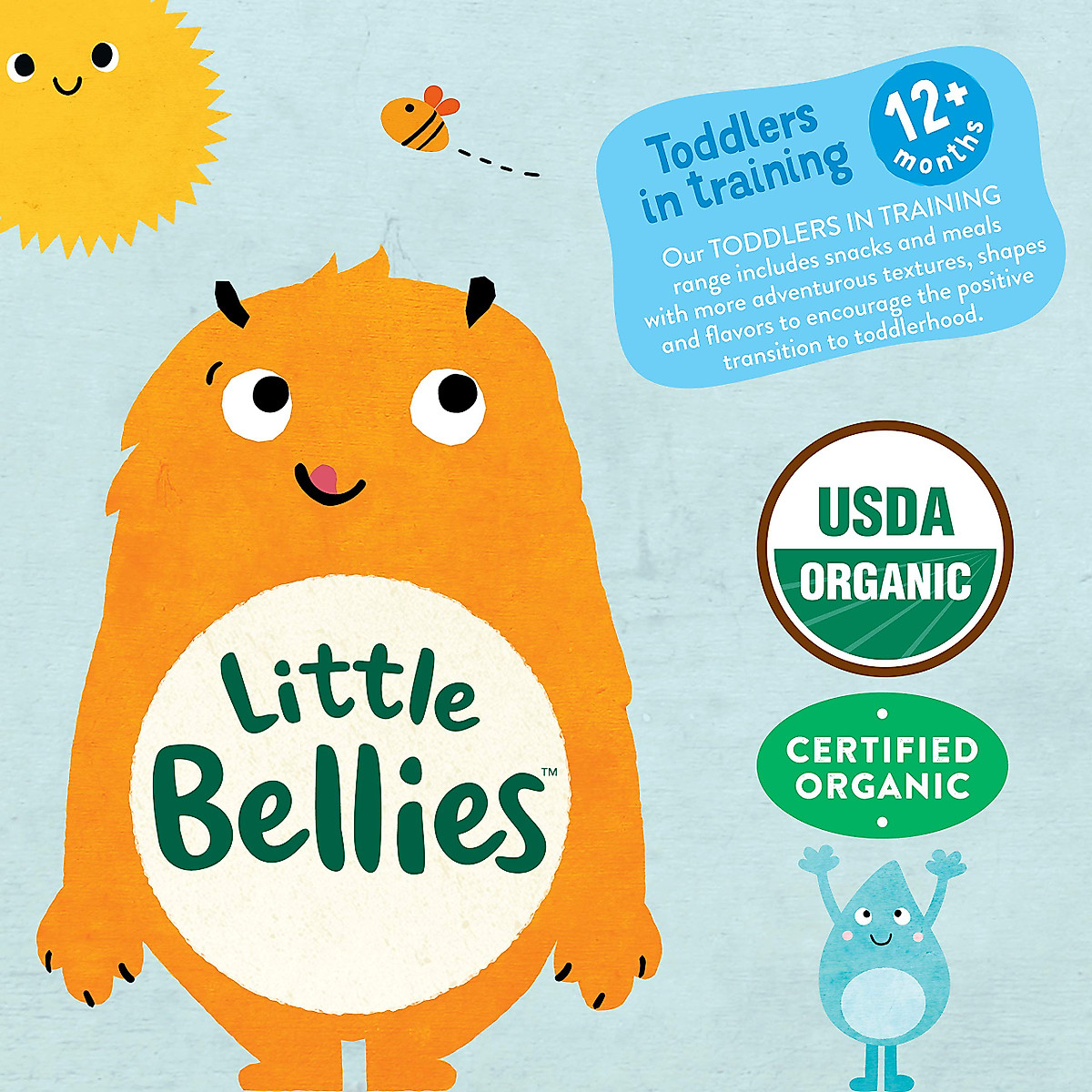 Little Bellies Organic Animal Crackers for 12+ Months, 4.58 Ounce Bag (Pack of 5)