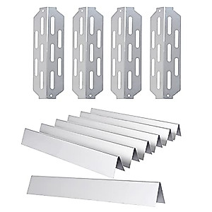 GasSaf 17" Flavorizer Bars and Heat Deflectors Replacement for Weber 66033 66796 66041, Genesis II E-410, S-410, Genesis II LX E-440, Genesis II LX S-440 Gas Grills, Stainless Steel Grill Parts kit