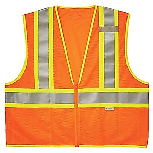 Ergodyne Unisex S/M Class 2 Two Tone Mesh Vest, Orange, Small-Medium US