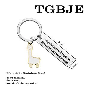 TGBJE Alpaca Gifts Llama Lover Gift Llama Gifts May The Llama Of Happiness Forever Spit In Your Direction (Llama Keychain)
