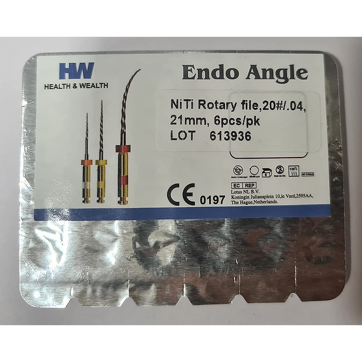 Health & Wealth Endo Angle Niti Rotary File 20#/ 04, 21mm