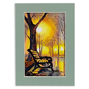 12x18 Mat Bevel Cut for 11x15 Photos - Acid Free Seafoam Green Precut Matboard - For Pictures, Photos, Framing - 4-ply Thickness