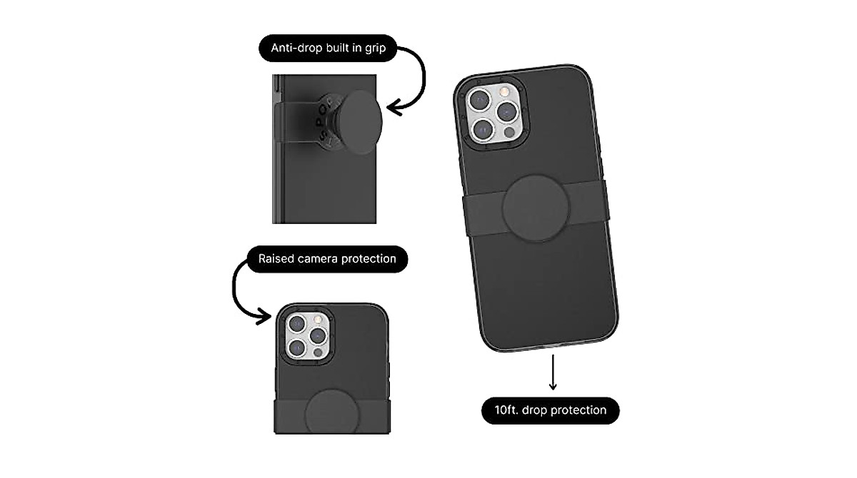 PopSockets iPhone 13 Pro Max Case with Grip & Wireless Charging