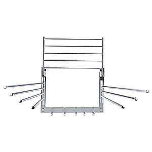 Yaegoo Clothes Drying Rack, Foldable Wall Mounted Laundry Drying Rack, Drying Rack Swivel Towel Rack with Hooks and Swing Arms, Space Saver Clothes Rack in Laundry Room and Bathroom