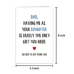 Ulbeelol Dad Birthday Card, Pompous Fathers Day Card from Daughter, Funny Card for Father, Arrogant Fathers Day Card, Rude Fathers Day Card