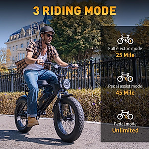 MEELOD DK200 Electric Bike for Adults with1500W Motor 28MPH& 30-45 Miles Commuting Electric Bike 48V 13Ah E-Bike 20" 4.0 Fat Tire Electric Bicycle for Beach,Snow, Mountains, Road