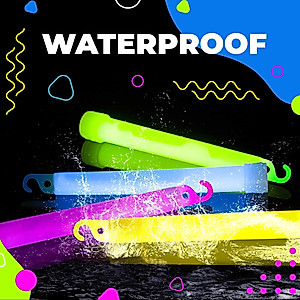 32 PCS Ultra Bright 6 Inch Glow Sticks - Emergency Bright Chem Glow Sticks with 12 Hour Duration - Camping, Hiking Glow Stick Lights - for Parties and Kids Activities - Blackout Or Storm Ready Use
