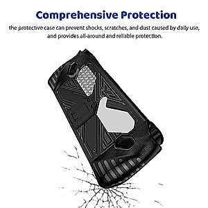 Protective Case for Rog Ally with Kickstand, DOBEWINGDELOU TPU Protector Case Cover Skin with Foldable Stand Accessories for Rog Ally Game Handheld 2023, Shockproof Non-Slip Anti-Collision Black