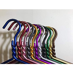 6 Pack DODCO Heavy Duty Aluminum Metal Coat Clothes Suit Pants Hangers Made in The USA (Robin Egg Blue)