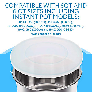 Impresa Compatible with 6 Qt Silicone Lid for Instant Pot - 5 and 6 Quart Inner Pot Cover for Instapot - Insta Pot Cooker Accessories for IP DUO60 and Many More Models