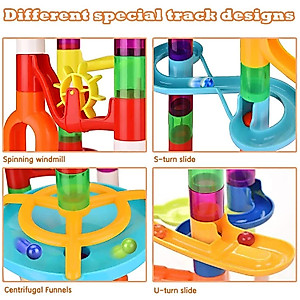 Marble Run, 135pcs Marble Maze Game Construction Building Toys for Kids, Marble Track Race Set STEM Learning Toys Gift for Boys Girls 3 4 5 6 7 8 9 10+