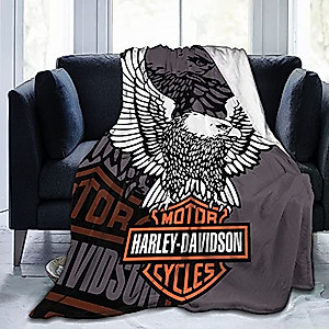 Emiyrtn Motorcycle Lovers Gifts Throws Blanket Super Soft and Stylish Flannel All-Season Living Room, Bedroom Warm Blanket, Used for Bed, Sofa, Travel, Camping（60x50inch）