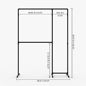 pamo freestanding clothes rail in industrial loft design - LAS II - wardrobe for walk-in closet wall I bedroom clothes rack made of black sturdy tubes
