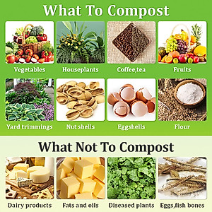 YUEWO 220 Gallon Compost Bin Outdoor Expandable Outdoor Composter for Leaves, Grass, Coffee Grounds, Kitchen Waste, Trees and Dead Shrubs