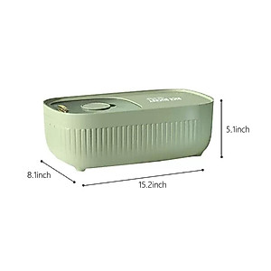 Airtight Rice Dispenser - Cover Rice Bucket for Cereal Grain Flour Rice Beans CountertopLarge Rice Storage Container with Lid, Proof Household Cereal Dispenser Bucket, Sealed Grain Container Storage for Kitchen (Green)