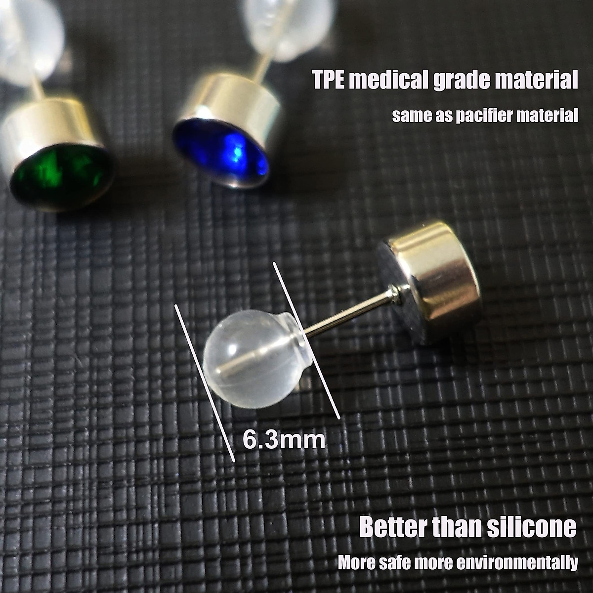 OwlkOrmy 102pcs Comfort Impenetrable Soft Safety Backs TPE Medical Grade Material (Same as Pacifier's) Fit with All Types of Earrings (Clear)