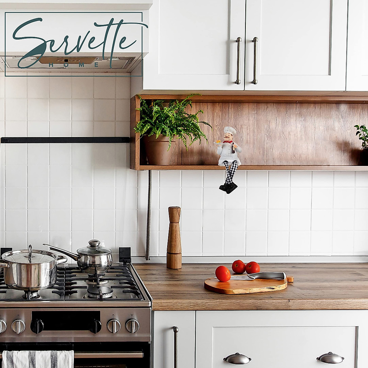 Chef Kitchen Décor Shelf Sitters with Long Legs - Wine