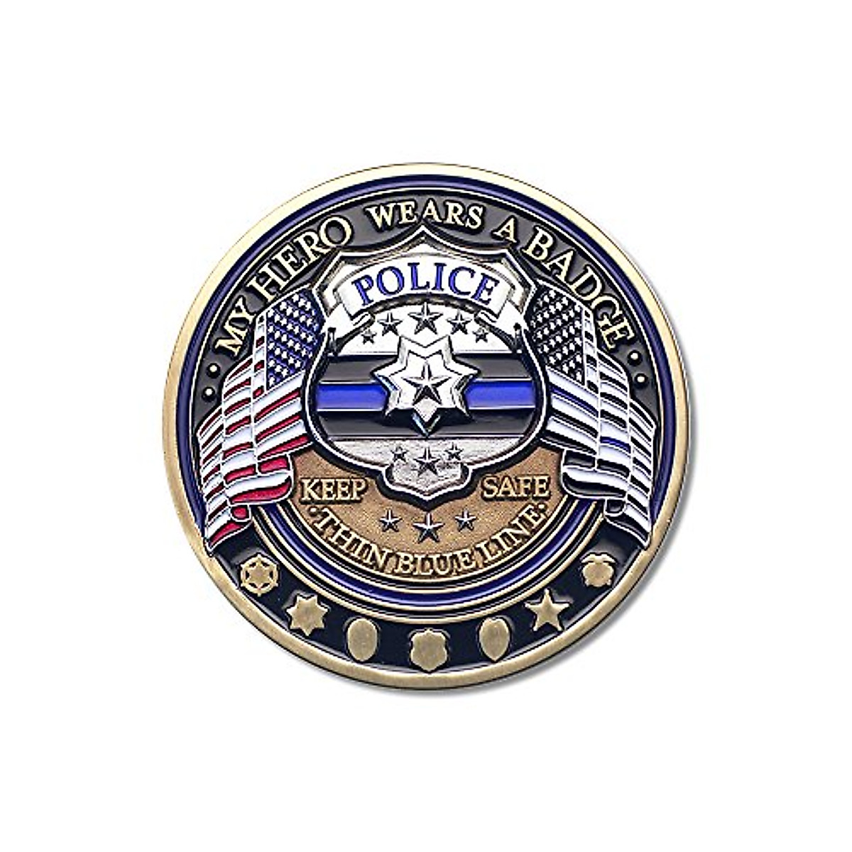 Law Enforcement Appreciation Challenge Coin · Police Officer Thank You Challenge Coin · Thin Blue Line Challenge Coin