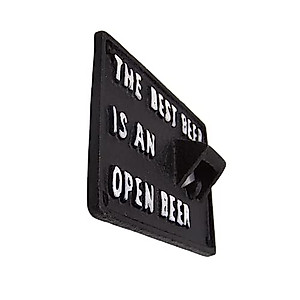 Cast Iron The Best Beer is an Open Beer Single Bottle Opener, Wall Mounted Accent Piece, Funny Bar Décor, Man Cave Bar Accessory, 4.25 Inches