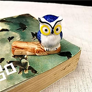 JARPSIRY 5 Pcs Cute Ceramic Owl Chopsticks Rest, Knife Spoon Fork Stand Culery Holder Paint Brush Rack Home Kitchen Restarant Tool