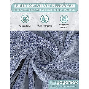 yoyomax Pregnancy Pillows, U Shaped Full Body Maternity Pillow Memory Foam Pregnancy Pillow with Removable Cover, 57 Inch Pregnancy Pillows for Sleeping, Washable, Removable Cover (Grey)