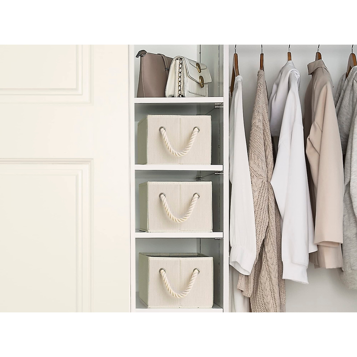 StorageWorks Storage Baskets for Organizing and Closet Storage Bins with Clear Window