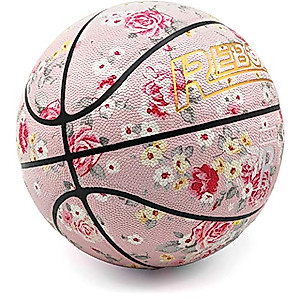 REBOILPHASE Go! Girls Leather Basketball (Size 3~7)- Kids Basketball, Small Basketball, Youth Basketballs, Basketball Gift - Size 7, Victoria Pink