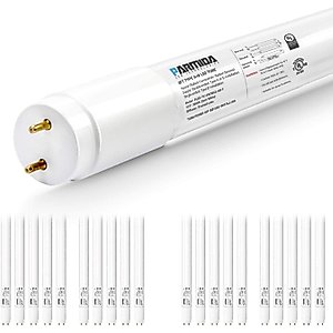 PARMIDA 20-Pack 4FT LED T8 Hybrid Type A+B Light Tube, 18W, Plug & Play or Ballast Bypass, Single-Ended OR Double-Ended Connection, 2200lm, Frosted Cover, T8 T10 T12, UL - 5000K