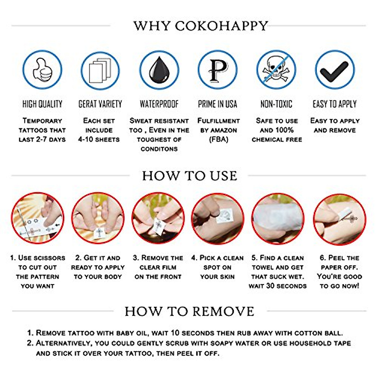 COKOHAPPY 10 Sheets Tiny Temporary Tattoo Feather Bird for Men Women