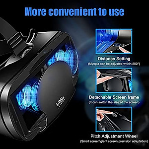 VR Headset Virtual Reality Glasses Compatible with Phone/Android New Goggles for Movies Compatible 5-7 Inch Soft Comfortable Adjustable Distance