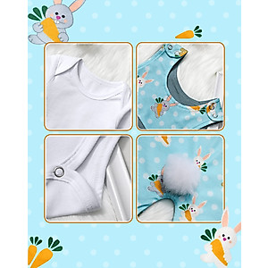 Easter Outfit Baby Boy Girl Outfit 3-6 Months Infant My First Easter Baby Boy Girl Outfit Long-Sleeved Onesie 3Pcs Set Easter Baby Boy Girl Outfit Romper My First Easter Outfit…