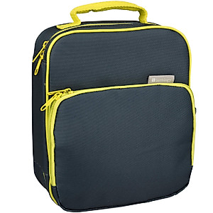 Bentology Lunch Bag and Box Set for Boys, 9 Pieces Total - Kids Insulated Lunchbox Tote, Bento Box, 5 Containers and Ice Pack - Midnight