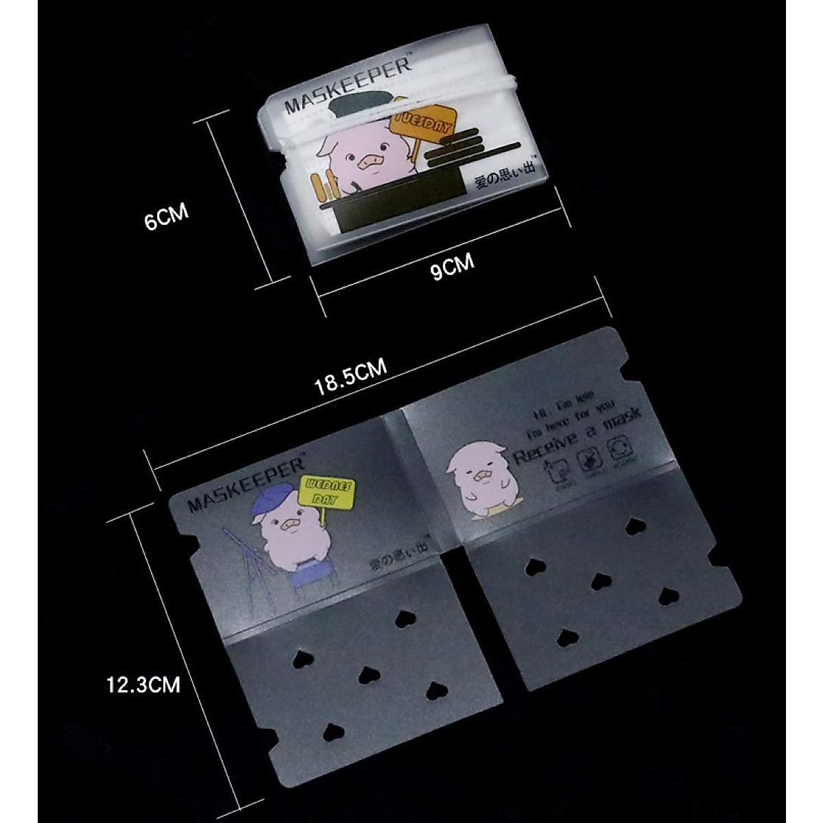 Cartoon Face Mask Holder Case Portable Mask Storage Case Mask Clip Container Plastic Mask Organizer 5 Pcs/Pack, COC Certified