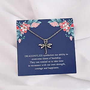 TGBJE Dragonfly Necklace Dragonfly Spirit Animal Gift for Women Daughter Dragonfly Charm Jewelry (Dragonflies Necklace)