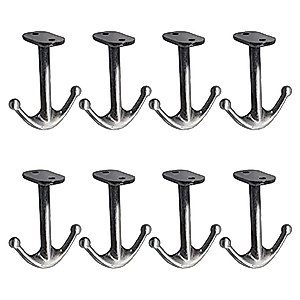 YES Time Ball Two Prong Ceiling Hook for Closet Top Bathroom Kitchen Cabinet Garage Pack of 8 (Ancient tin)