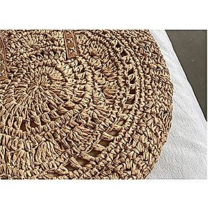 INS female literature and art small large capacity handmade beach weave retro shoulder straw bag(2)