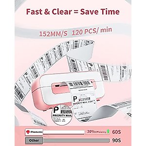 Phomemo 4x6 Thermal Label Printer for Shipping Labels - Thermal Label Maker Work with Windows,Mac,Linux&Chrome OS, Thermal Label Printers for Amazon, TikTok, Ebay, Shopify, Etsy, UPS, USPS, FedEx, DHL