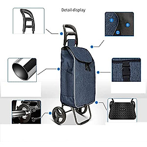 Shopping Trolley on Wheels Multi Function Shopping Cart Stylish Portable Folding Cart Detachable Large Capacity Waterproof and Wearable Storage Hand Trucks,
