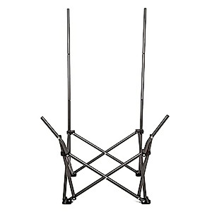 MacSports XP High Back Collapsible and Portable Compact Camping Chair with Lumbar Support Steel Frame and Polyester Fabric, Gray