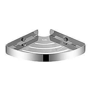 WeiLaiKeQi Corner Shower Caddy, Stainless Steel, Wall Mounted Bathroom Shelf, Storage Organizer for Toilet, Argent